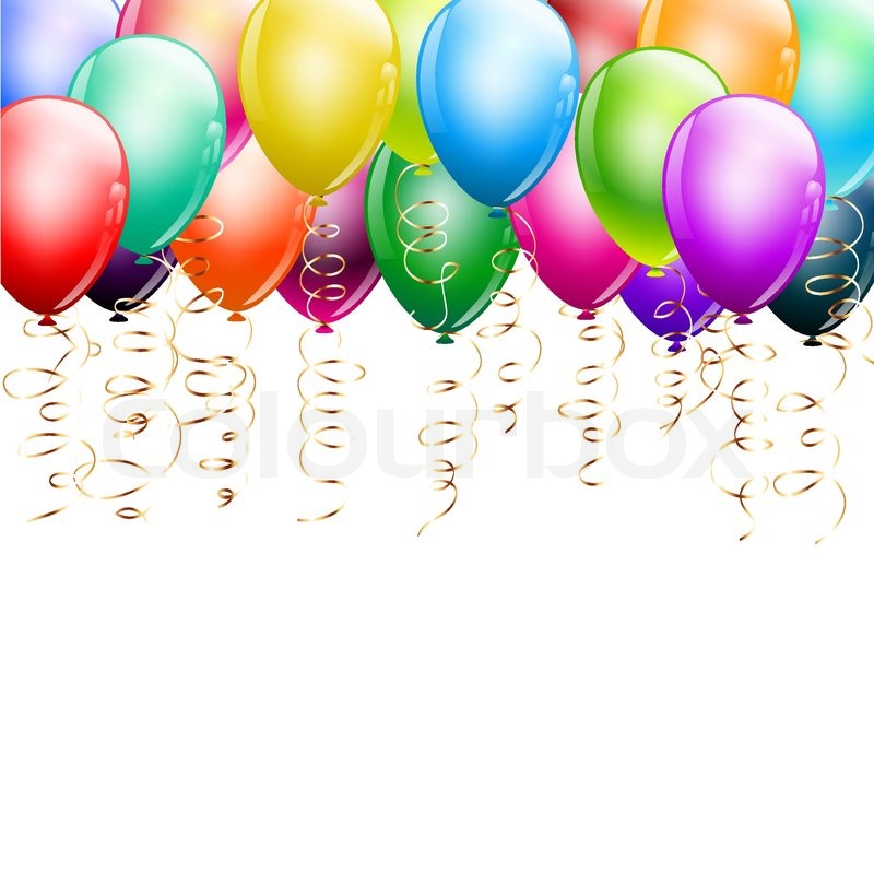 Colorful balloons as top border on white | Stock Vector | Colourbox