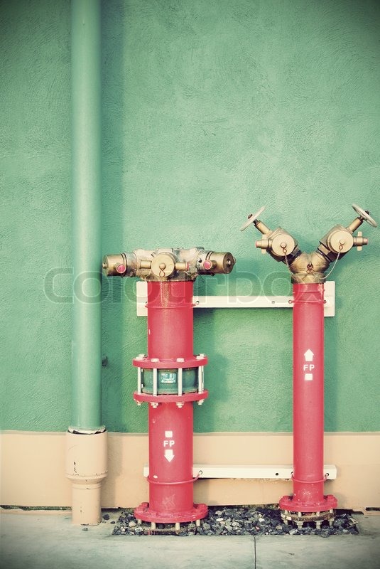 Vintage Hydrant with water hoses and ... | Stock image | Colourbox