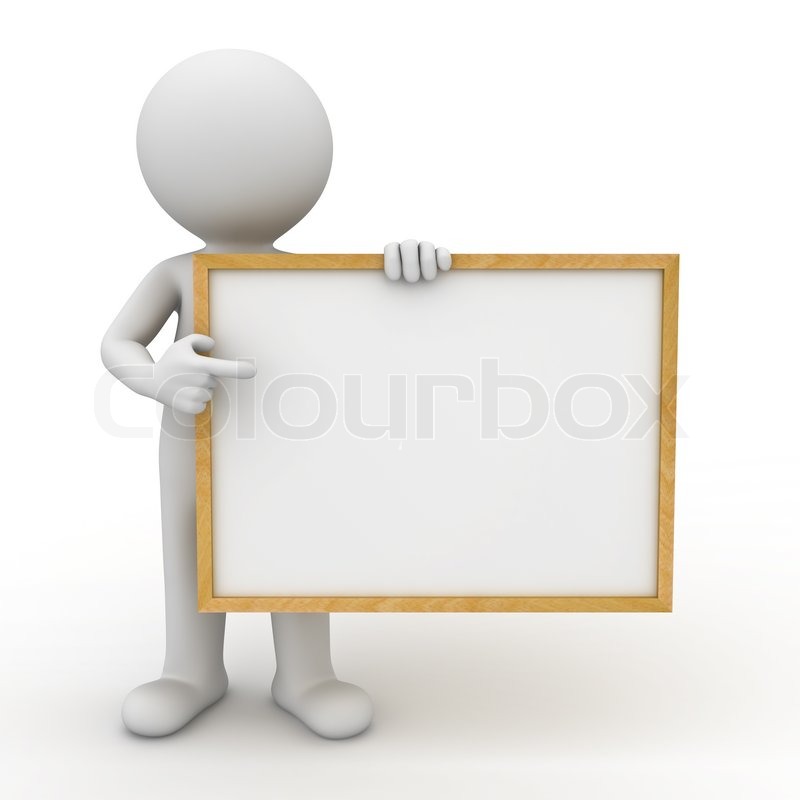 3d man holding blank board and pointing ... | Stock image | Colourbox 3d man holding blank board and pointing ... | Stock image | Colourbox