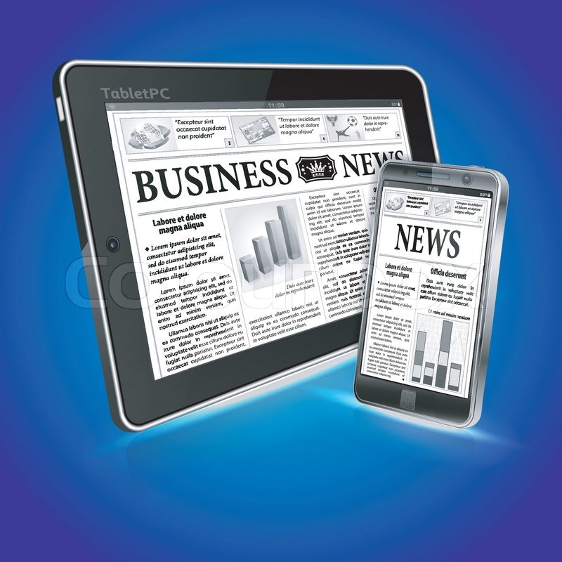 Digital News Concept with Business ... | Stock Vector | Colourbox