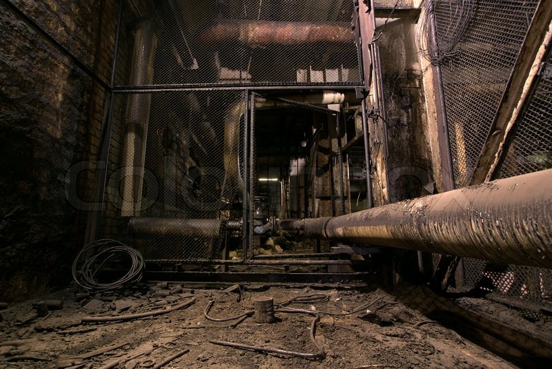 Old creepy dark decaying dirty factory | Stock Photo | Colourbox