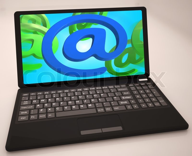 At Sign On Laptop Shows Websites | Stock image | Colourbox