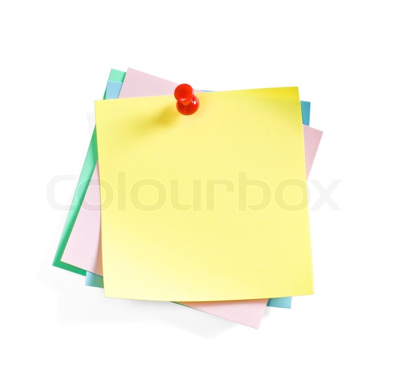 The colour sticky notes held by a ... | Stock image | Colourbox