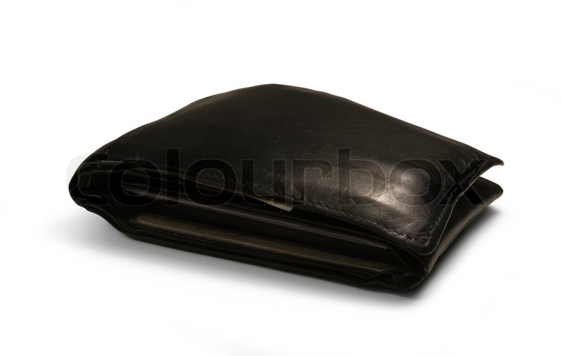Black leather moneybag | Stock image | Colourbox