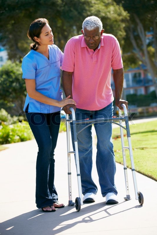 Hjælperen Hjælpe Senior mand med ... | Stock foto | Colourbox