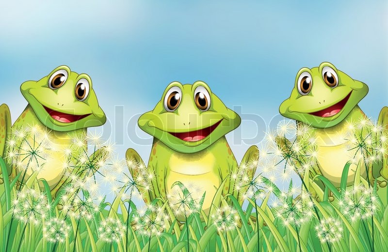 Illustration of the three frogs in the ... | Stock vector | Colourbox