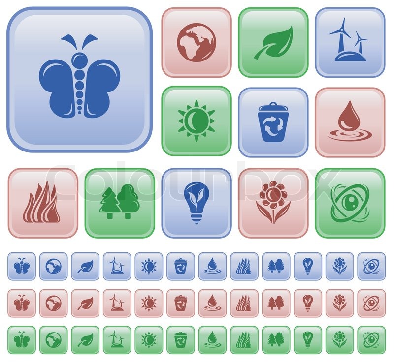 Environment button set | Stock vector | Colourbox