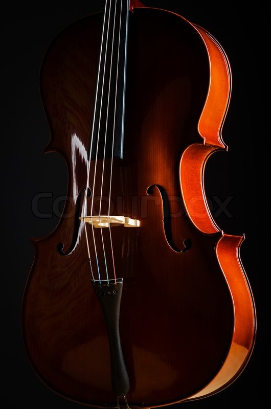 Violin in dark room - music concept | Stock image | Colourbox