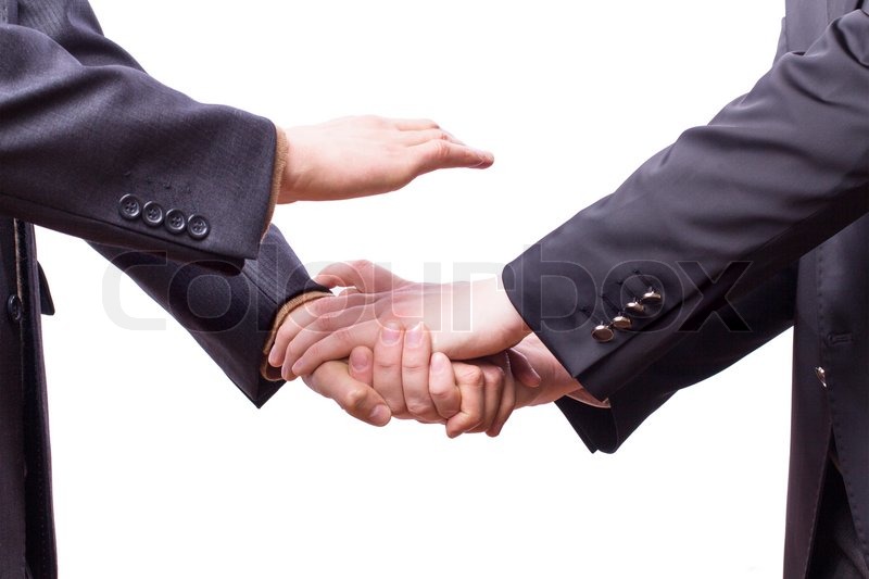 Handshake isoliert auf weißem ... | Stock Bild | Colourbox