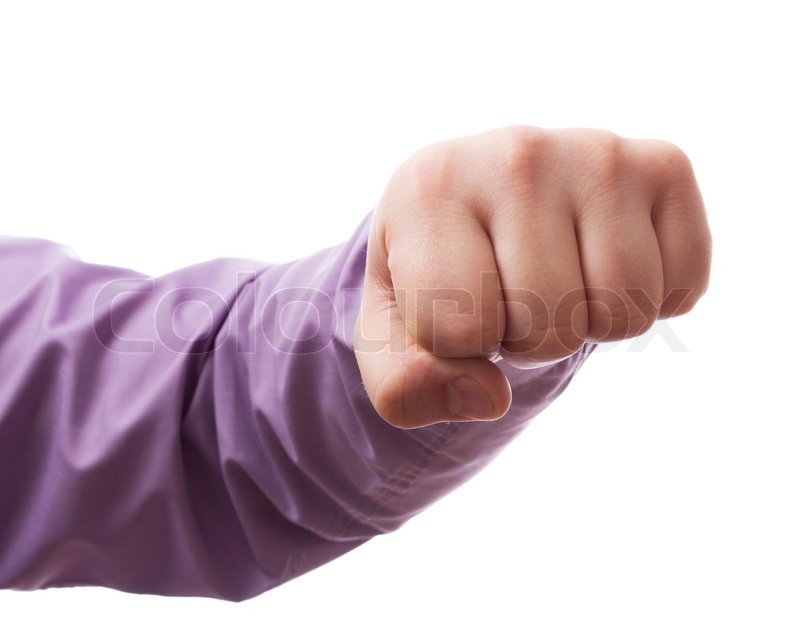 A hand clutched in his fist | Stock image | Colourbox