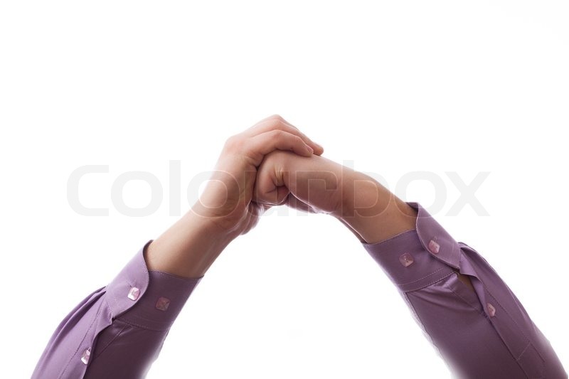 Hands clasped together for a prayer | Stock image | Colourbox