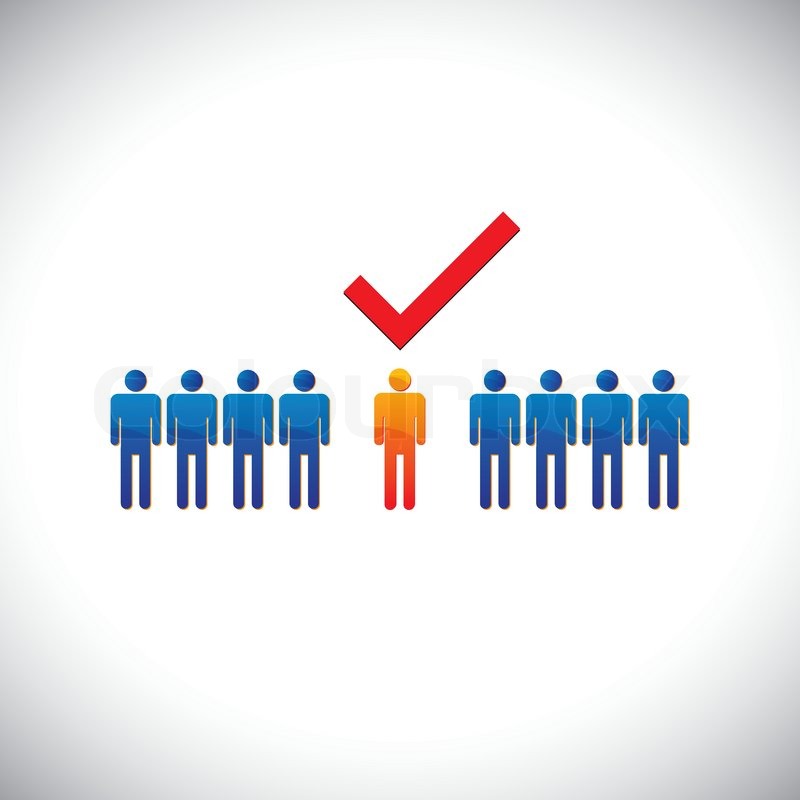 Illustration- selectinghiring right ... | Stock vector | Colourbox