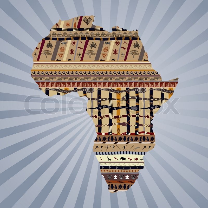 Abstract silhouette of Africa with ... | Stock vector | Colourbox