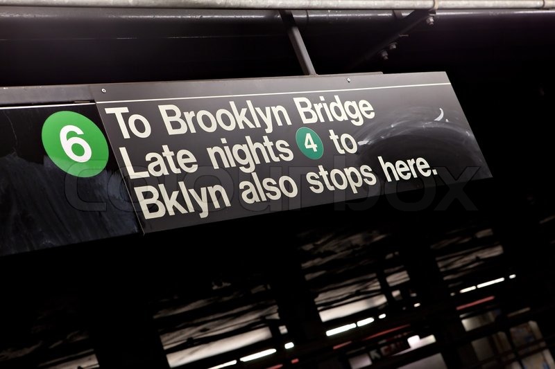 Public New York City subway sign ... | Stock image | Colourbox