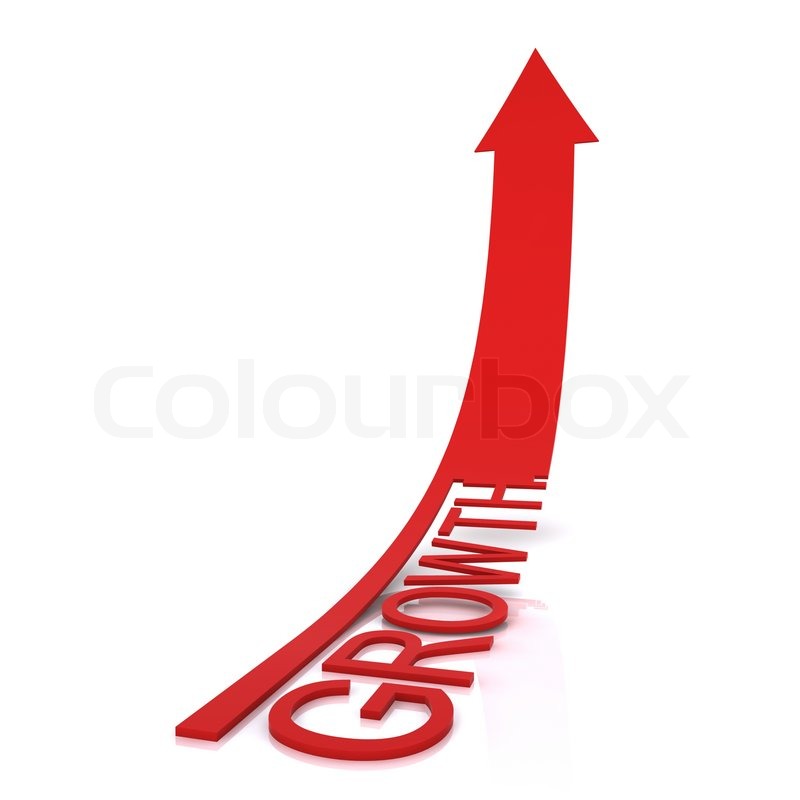 Beautiful red arrow growth. | Stock image | Colourbox