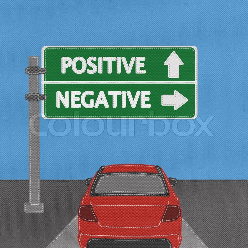 Positive and negative highway sign ... | Stock image | Colourbox