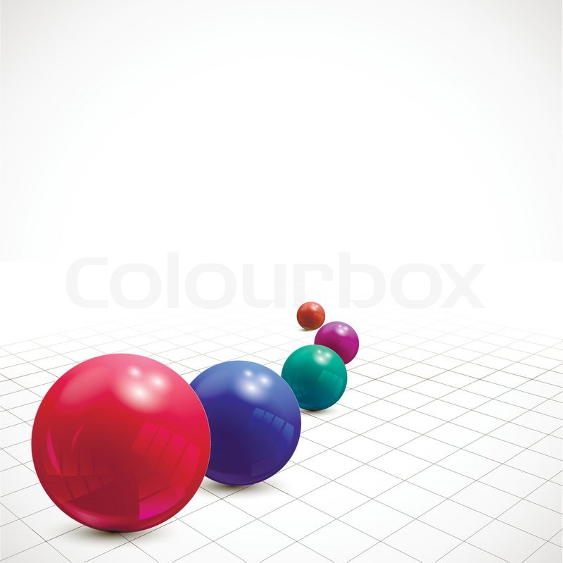 Set of colorful balls on white ... | Stock vector | Colourbox