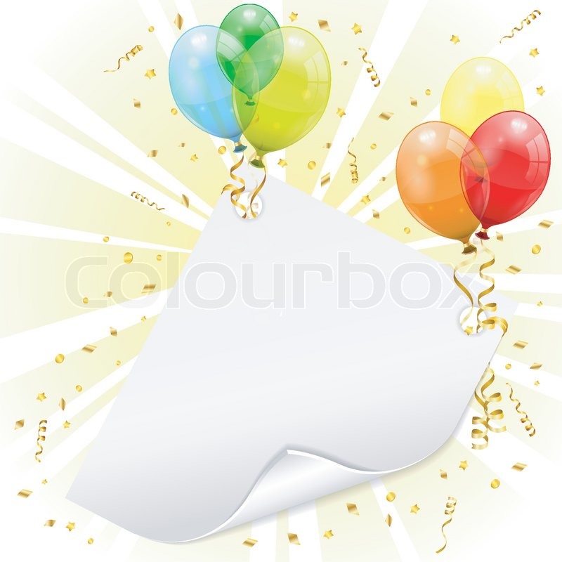 Birthday Frame with 3D Transparent ... | Stock vector | Colourbox