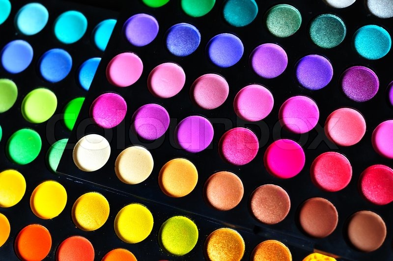 Make-up colorful eyeshadow palettes, as ... | Stock image | Colourbox