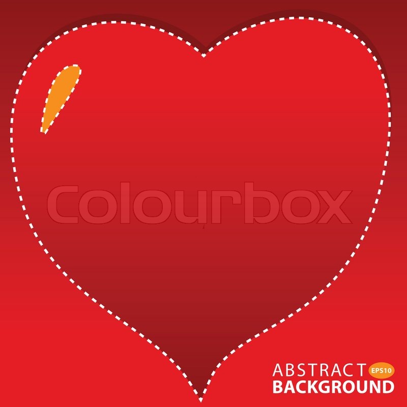 Interessant rød baggrund med hjerte ... | Stock vektor | Colourbox
