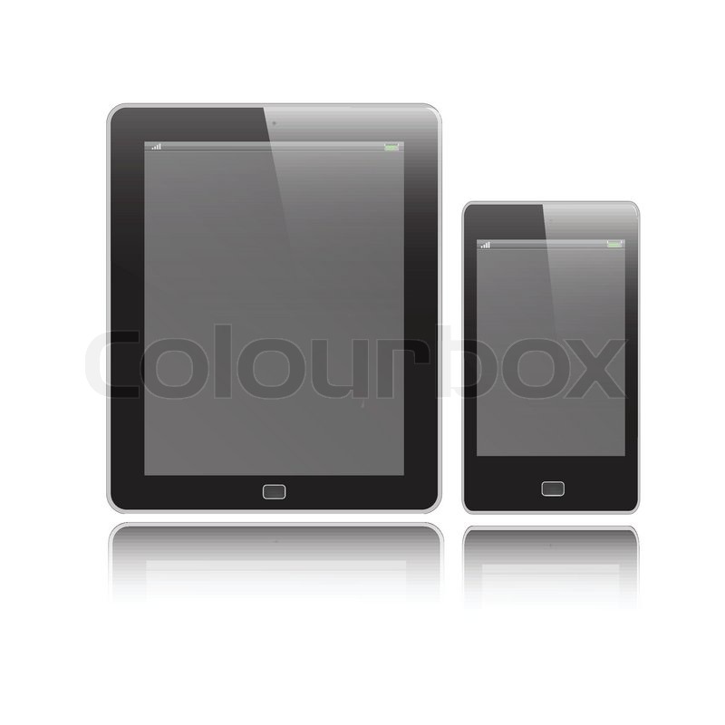 Vertical Tablet and Mobile graphic ... | Stock vector | Colourbox