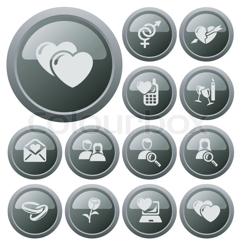 Love and dating button set | Stock vector | Colourbox