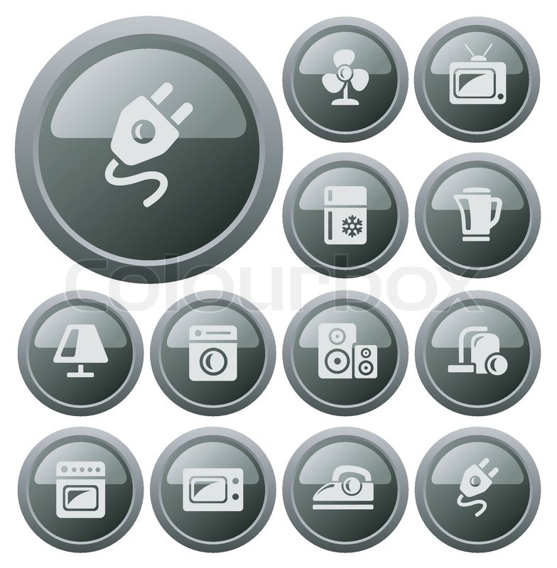 Home electronics button set | Stock vector | Colourbox