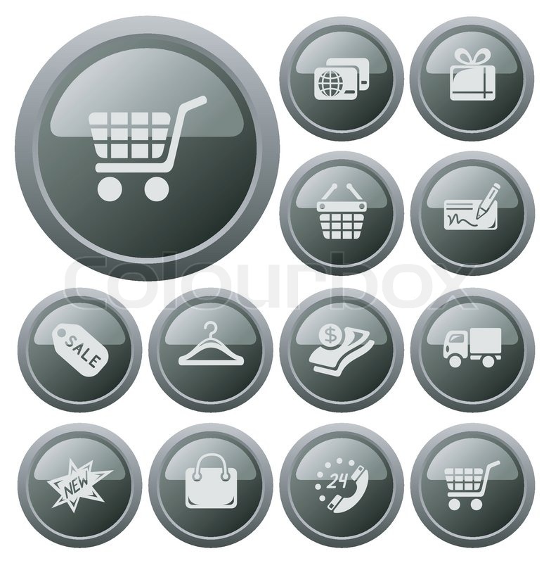 Shopping button set | Stock vector | Colourbox