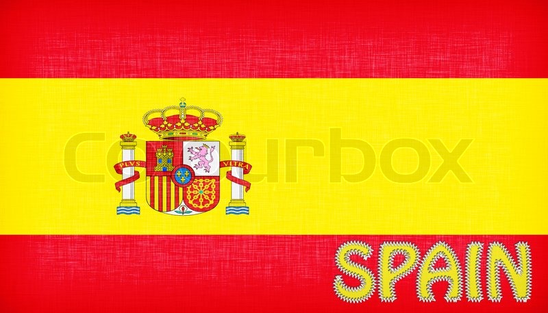 Flag of Spain with letters stiched on ... | Stock image | Colourbox