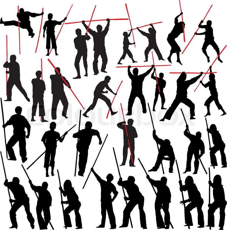 Fighting with sticks | Stock vector | Colourbox