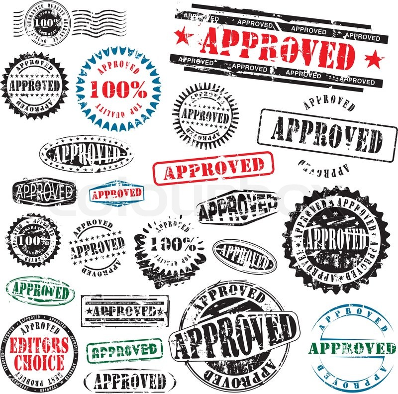 Approved rubber stamps collection | Stock vector | Colourbox