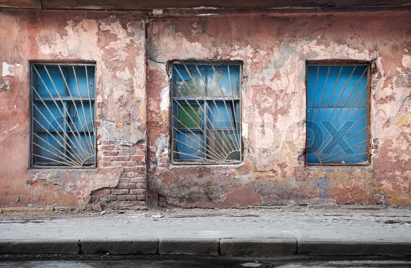 Old abandoned building wall texture ... | Stock image | Colourbox
