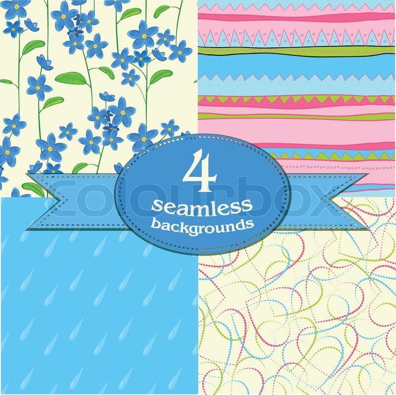 Cute seamless backgrounds | Stock-Vektor | Colourbox