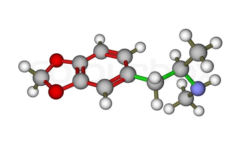 Calculated and optimized molecular structure of MDMA 3,4 ...