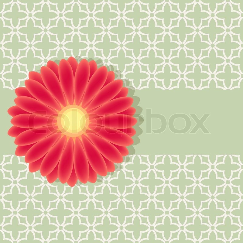 Decorative card template with red ... | Stock vector | Colourbox