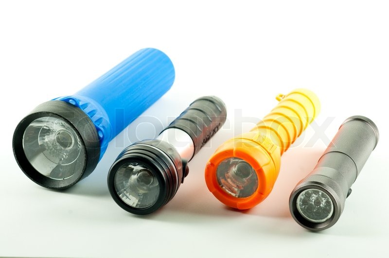 Four different styles of flashlights. ... | Stock image | Colourbox