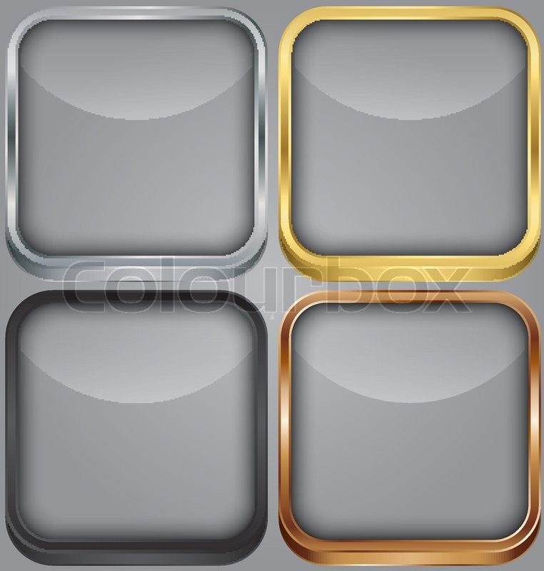 Blank app icons set, vector ... | Stock vector | Colourbox