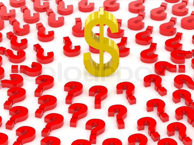 Dollar sign surrounded by question ... | Stock image | Colourbox