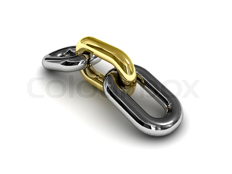 3D single chain link isolated on white ... | Stock image | Colourbox