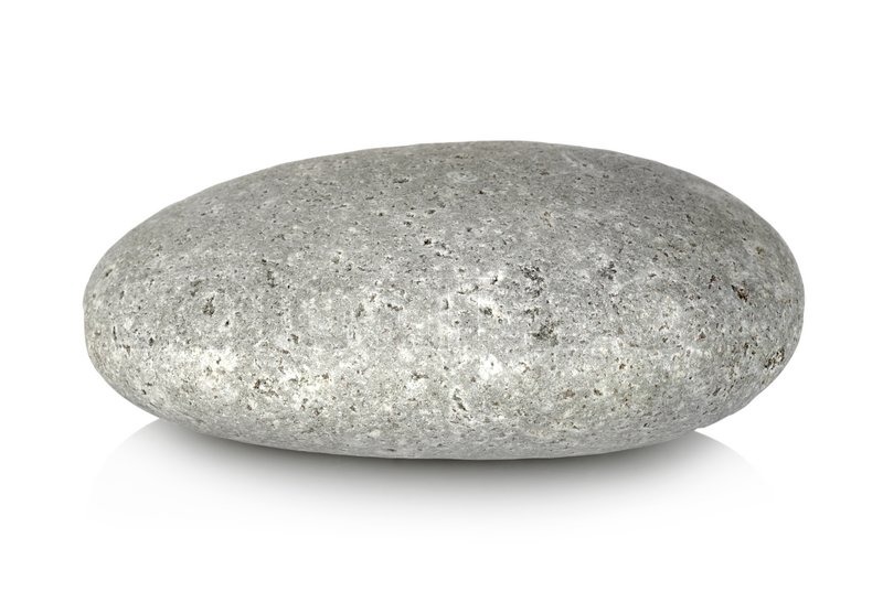 Round stone isolated on a white ... | Stock image | Colourbox