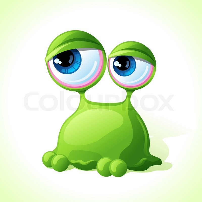 Vector cute grüne Monster auf weißem ... | Stock-Vektor | Colourbox