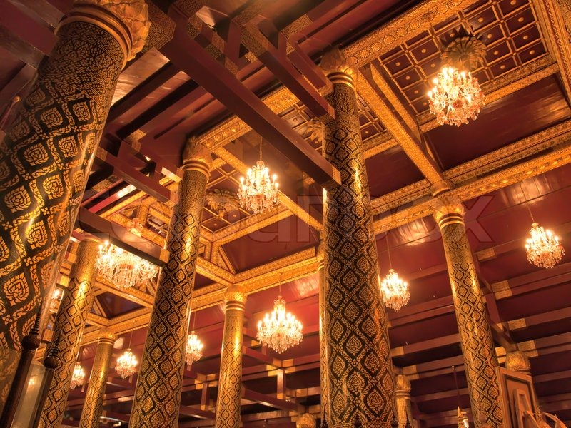 Thai style interior. With a tungsten ... | Stock image | Colourbox