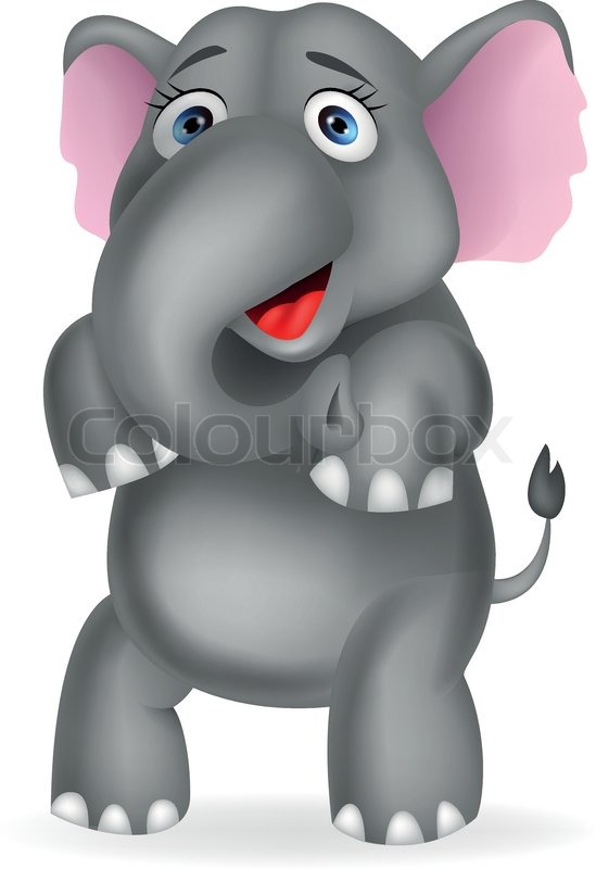 Vector illustration of Funny elephant ... | Stock vector | Colourbox