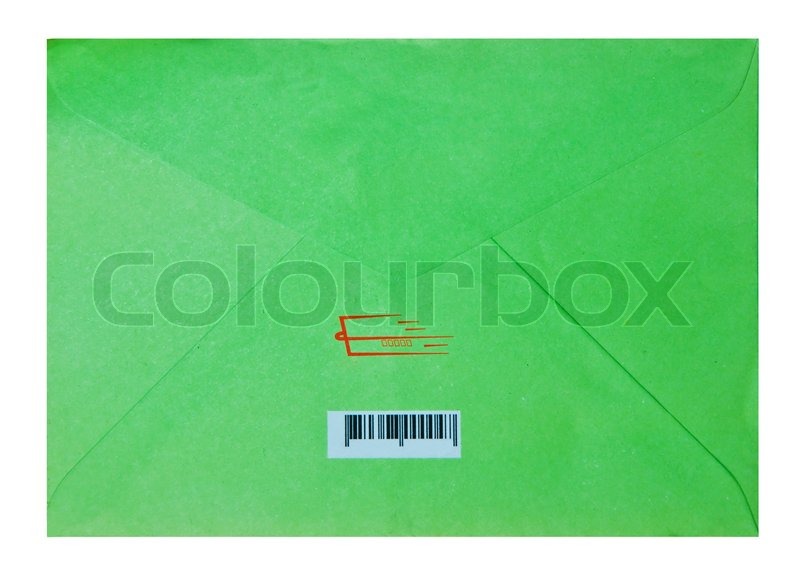 The Backside green envelope isolated on ... | Stock image | Colourbox