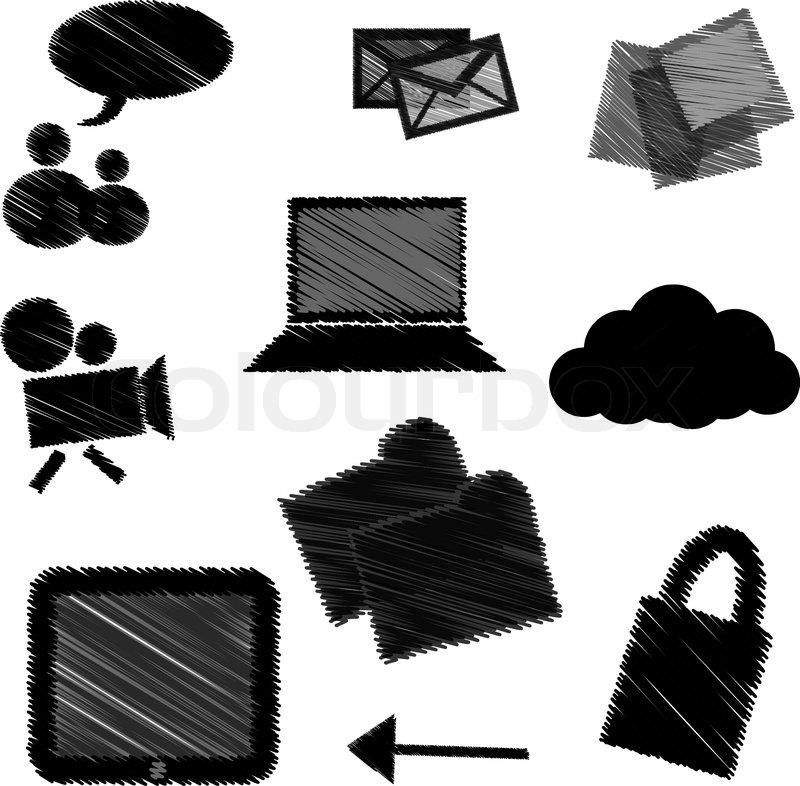 Hand drawn Cloud computing concept. ... | Stock vector | Colourbox