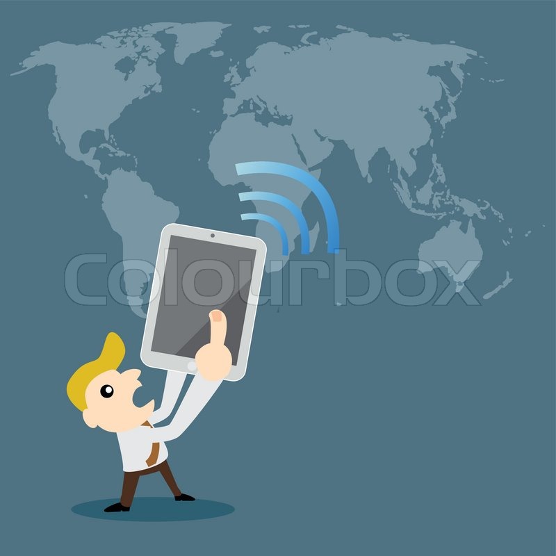 Computer and networking, cartoon ... | Stock vector | Colourbox