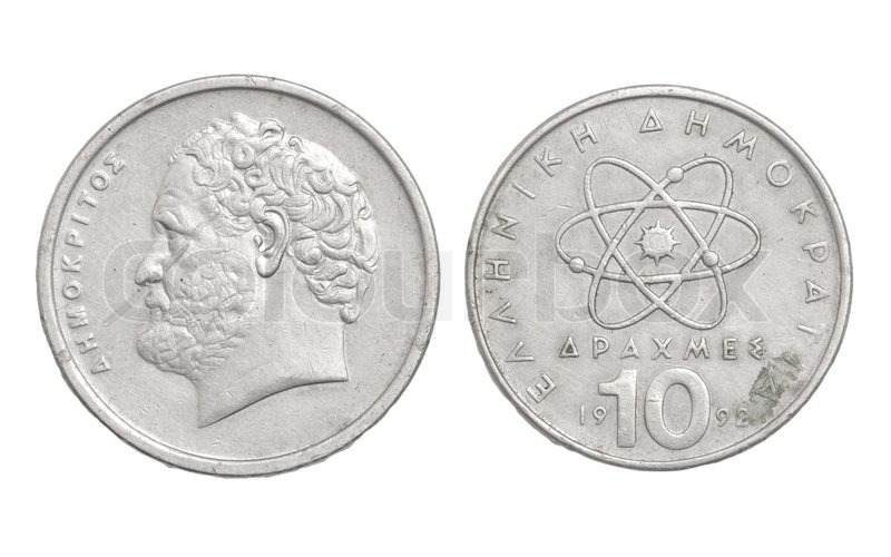 10 old Greek Drachmas coin isolated on ... | Stock image | Colourbox