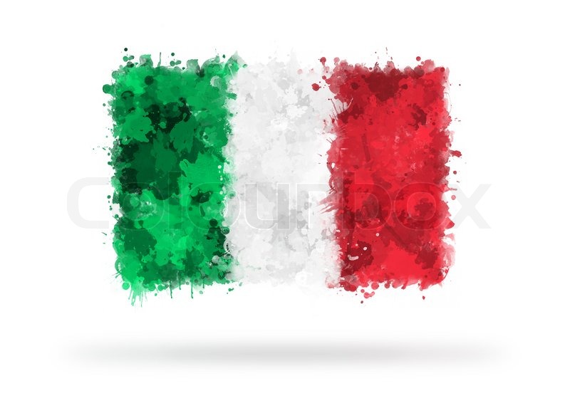 Flag of Italy painted with watercolors ... | Stock image | Colourbox
