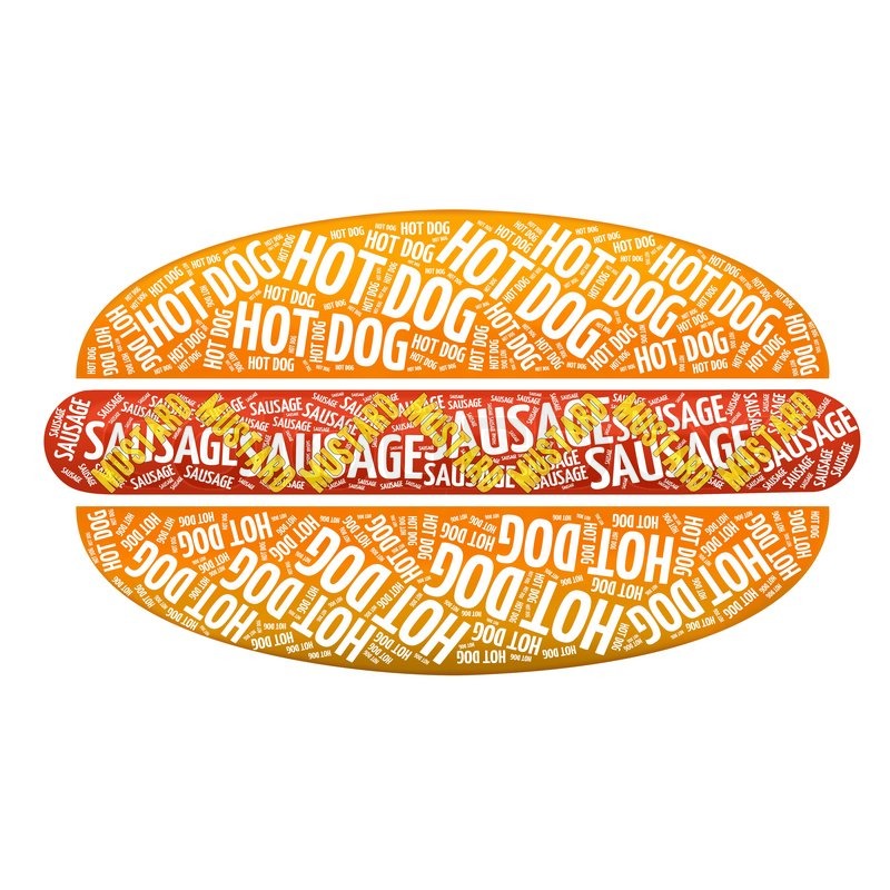 Hot dog typographical words | Stock Photo | Colourbox