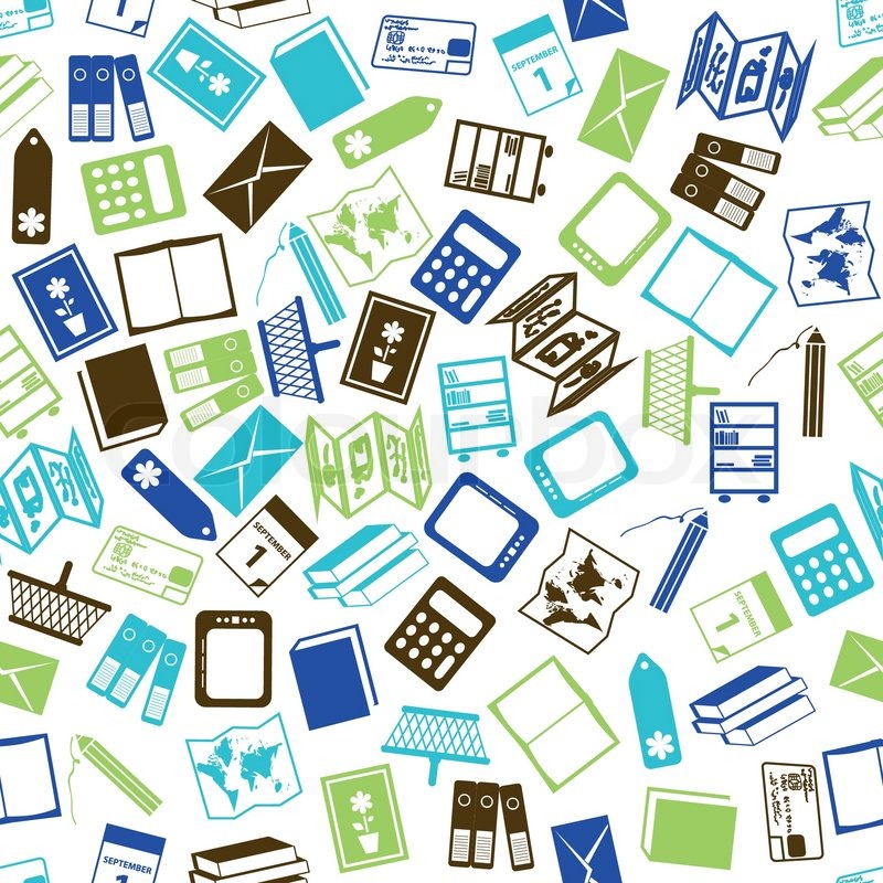 Bookshop seamless pattern | Stock vector | Colourbox